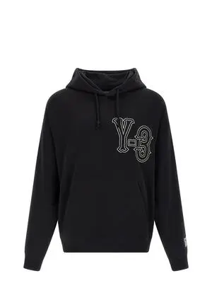 Y3 Embroidered Cotton Hoodie - Black