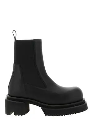 Rick Owens Hammered Leather Beatle Bogun Boots - Black
