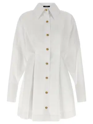 Balmain Cotton Poplin Chemisier Dress - White