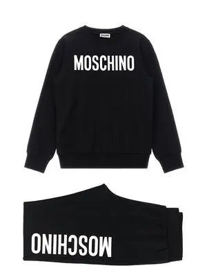 MOSCHINO KID TEEN Sweatshirt And Joggers Set - White/black