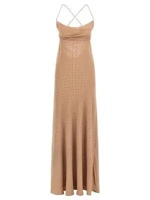 Pinko Farro Georgette Slip Dress - Beige