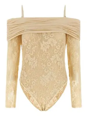 Zimmermann ZIMMERMANN Rebellion Stretch Lace Bodysuit Beige
