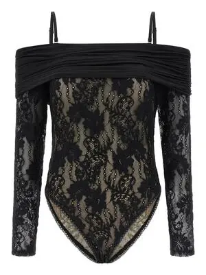 Zimmermann Rebellion Stretch Lace Bodysuit - Black