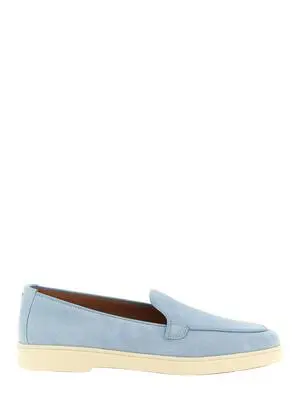 Santoni SANTONI Suede Debora Loafers Light Blue