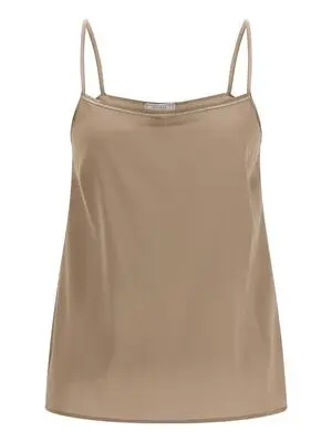 Peserico PESERICO Punto Luce Silk Crepe De Chine Top Brown