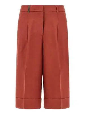 Peserico Linen Viscose Bermuda Shorts - Red