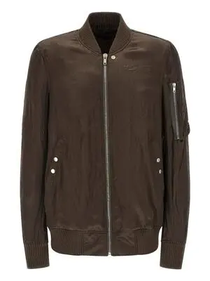 Rick Owens Classic Flight Bomber Jacket - Brown