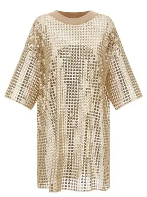 Fabiana Filippi Sequin Embellished Mini Dress - Beige