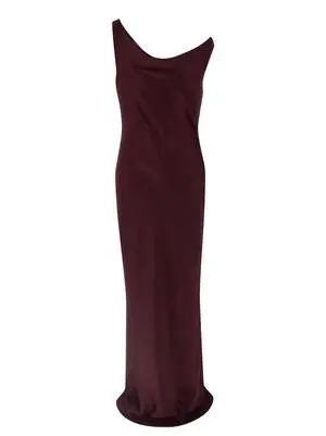 Norma Kamali NORMA KAMALI Maria Satin Crepe Maxi Dress Bordeaux