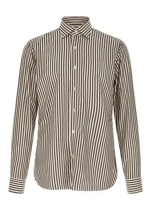 BORRIELLO NAPOLI Striped Shirt - Brown