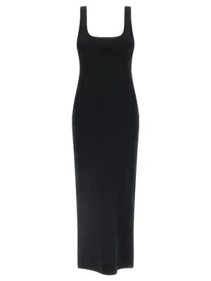 ENTIRE STUDIOS Squared Neckline Midi Dress - Black