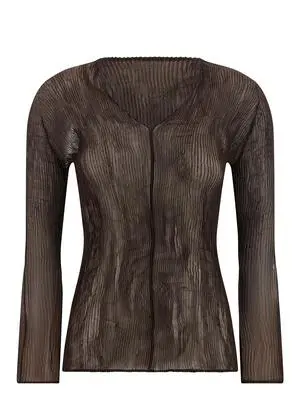 Issey Miyake ISSEY MIYAKE Chiffon Twist 1 Top Brown