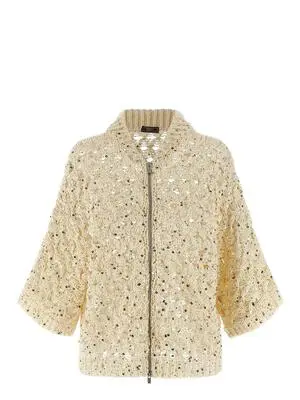 PESERICO Sequin Mesh Cardigan