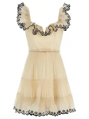 ZIMMERMANN ZIMMERMANN Embroidered Frilled Mini Dress
