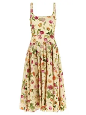 Carolina Herrera CAROLINA HERRERA Wells Midi Dress Beige