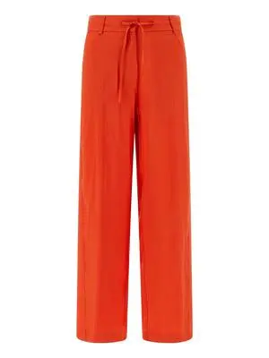 NUDE Viscose Wide Leg Trousers - Orange