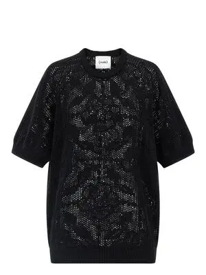 NUDE Openwork Cotton Sweater - Black