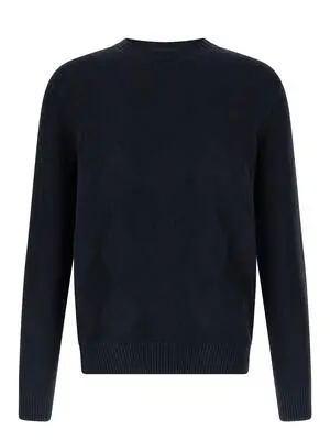 BALLANTYNE Diamond Intarsia Sweater - Blue