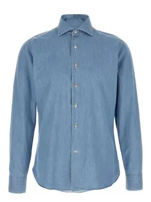 BORRIELLO NAPOLI Denim Shirt Passion Line - Light Blue