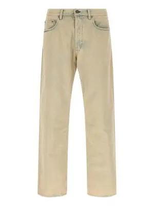 GOLDEN GOOSE Skate Cotton Denim Jeans - Beige
