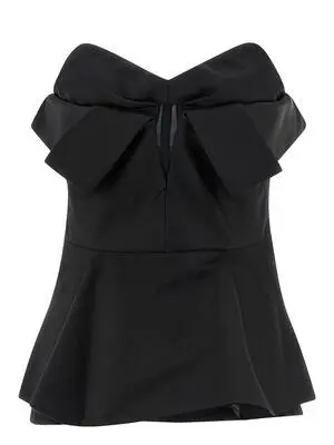 Alexander McQueen Duchesse Silk Bustier Top - Black