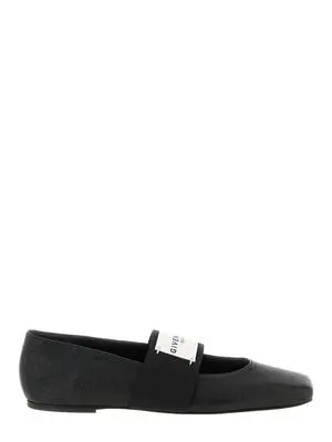Givenchy Sliced Square Leather Ballet Flats - Black