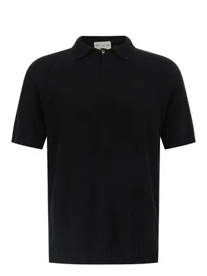 MA'RY'YA Spongy Effect Polo Shirt - Black