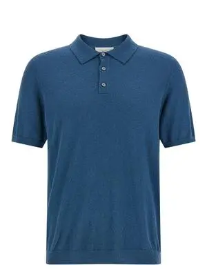 ROBERTO COLLINA Spongy Effect Polo Shirt - Blue