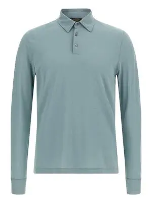 ZANONE Ice Cotton' Polo Shirt - Light Blue