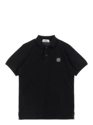 Stone Island Compass' Logo Polo Shirt - Black