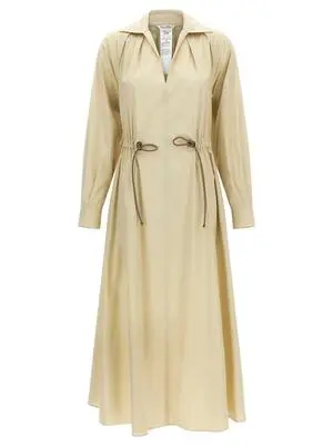Max Mara Mxmpedaggi Cotton Poplin Chemisier Dress - Beige