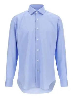 BARBA NAPOLI Oxford Cotton Shirt - Light Blue