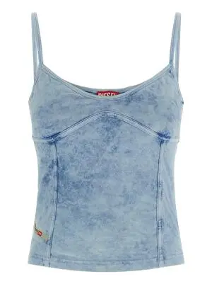 DIESEL® DIESEL T-Ony Delavé Denim-Effect Stretch Jersey Top