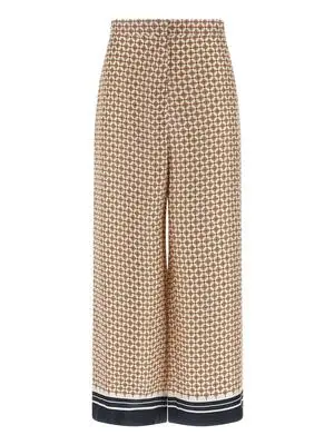 Max Mara MAX MARA STUDIO Mstottelia Silk Twill Trousers Blue