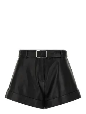 Sportmax Spxvasaio Leather Shorts - Black