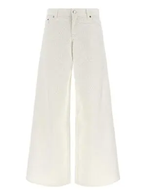 Stella McCartney Boucle Cotton Denim Jeans - White