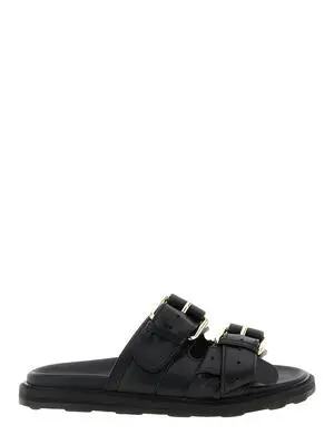 Moschino Double Strap Sandals - Black