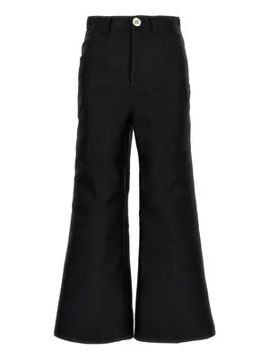 Giambattista Valli Cropped Silk Blend Pants - Black