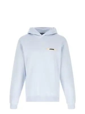 Jacquemus Le Hoodie Gros Grains Cotton Sweatshirt - Light Blue