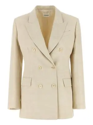 P.A.R.O.S.H P.A.R.O.S.H. Raisa Double-Breasted Linen Blend Blazer