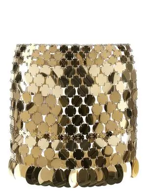 Rabanne RABANNE Metallic Mini Jupe Skirt Gold