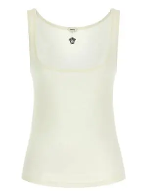 Versace La Medusa Embroidery Top - White