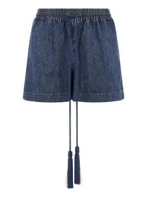 Valentino Garavani Vgold Denim Shorts - Blue