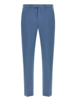 PT TORINO Master Stretch Cotton Gabardine Trousers - Light Blue