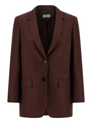 Alberto Biani America Single-breasted Viscose And Linen Blend Blazer - Brown