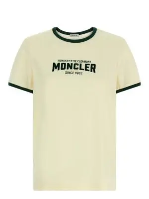 Moncler Flocked Logo T-shirt - Beige