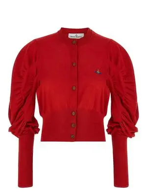 VIVIENNE WESTWOOD Eli Wool And Silk Blend Cardigan - Red