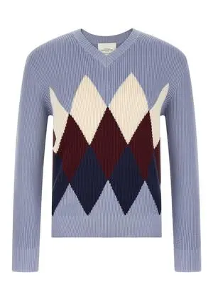 BALLANTYNE BALLANTYNE Argyle Pattern Sweater Light Blue