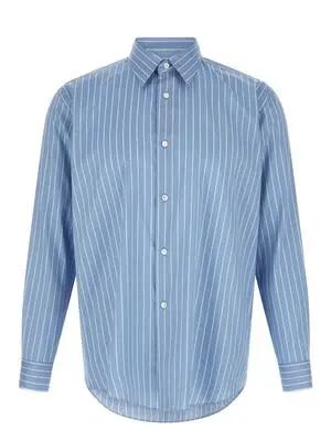 Auralee Cotton And Silk Shirt - Light Blue
