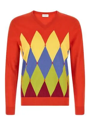 BALLANTYNE Argyle Sweater - Red